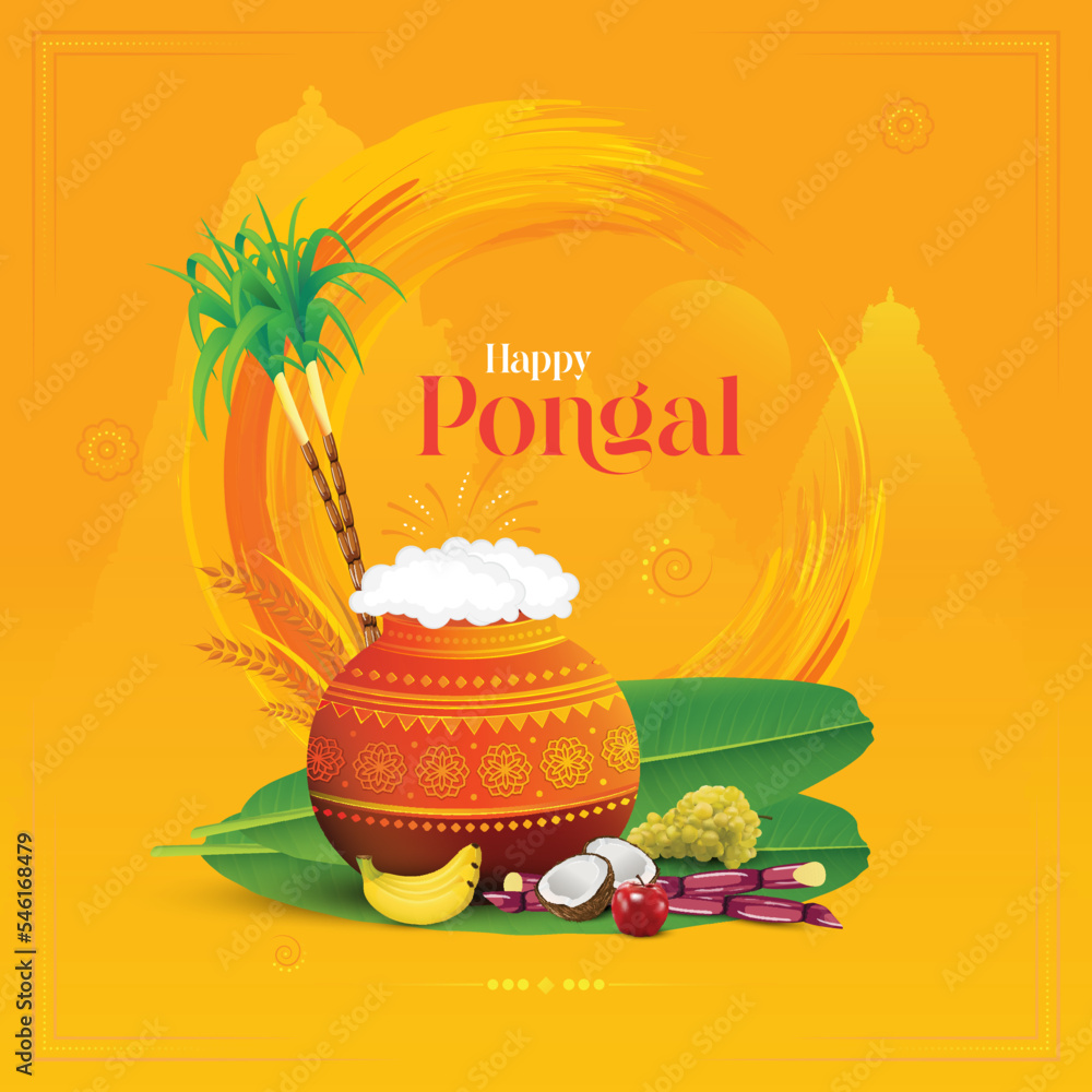 Indian Festival Pongal Background Template Design - Pongal Festival ...