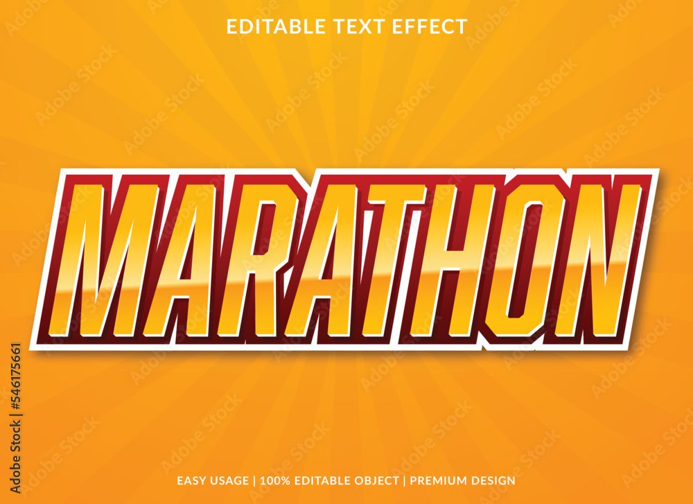 marathon text effect template with abstract background style use for ...