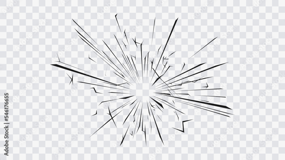 Abstract comic book flash explosion radial lines on transparent ...