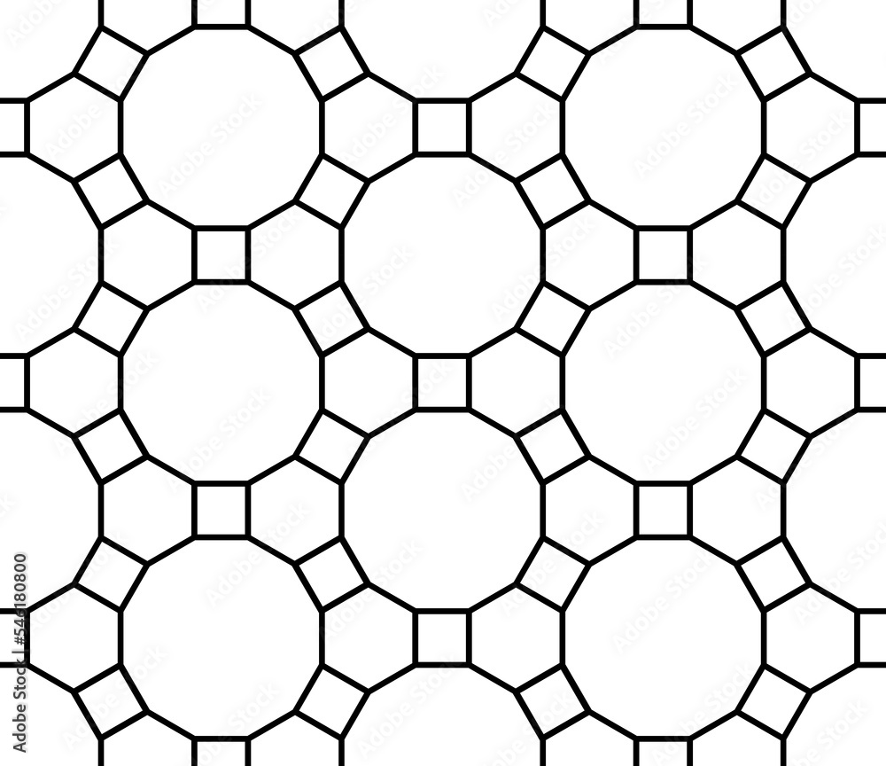 Dodecagons and hexagons in a repeating geometric tessellation pattern ...