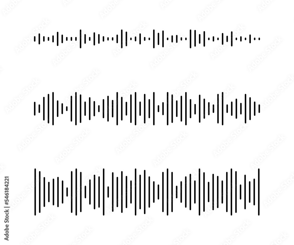 Vecteur Stock Podcast sound waves set. Waveform pattern for music ...