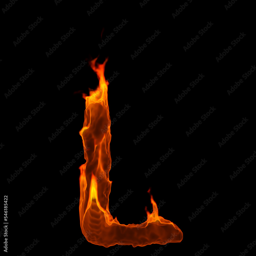 fire letter L - Capital 3d demonic font - suitable for disaster, hell ...
