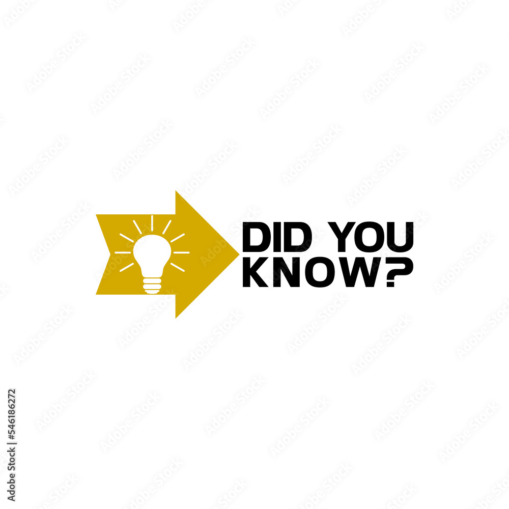 Did You Know label design with light bulb logo isolated on white ...