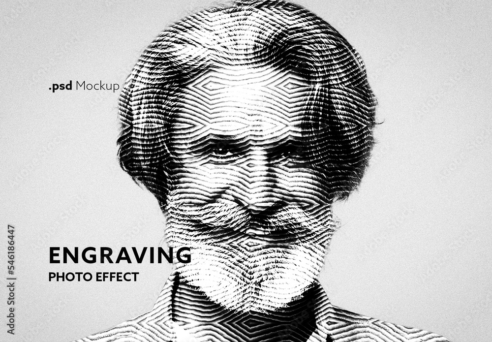 Engraving Photo Effect Stock Template | Adobe Stock