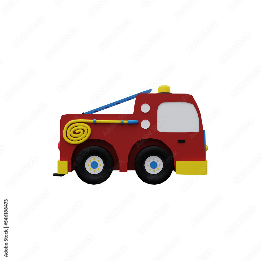 cartoon Fire truck Stock Illustration | Adobe Stock