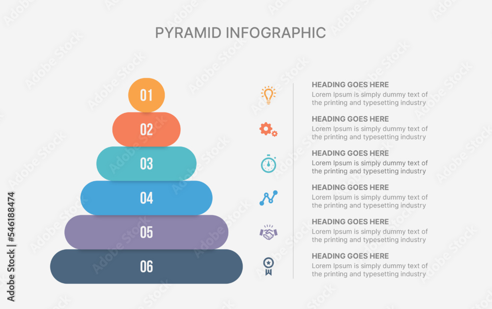 Pyramid, Triangle, chart infographic flat vector Design for ...