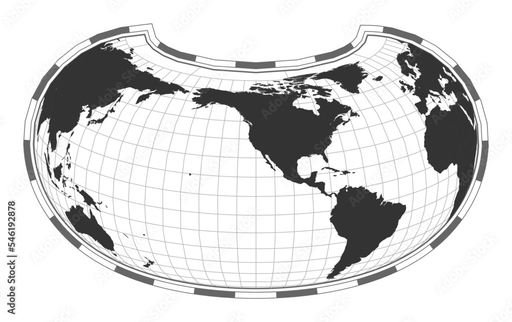 Vector world map. Armadillo projection. Plan world geographical map ...