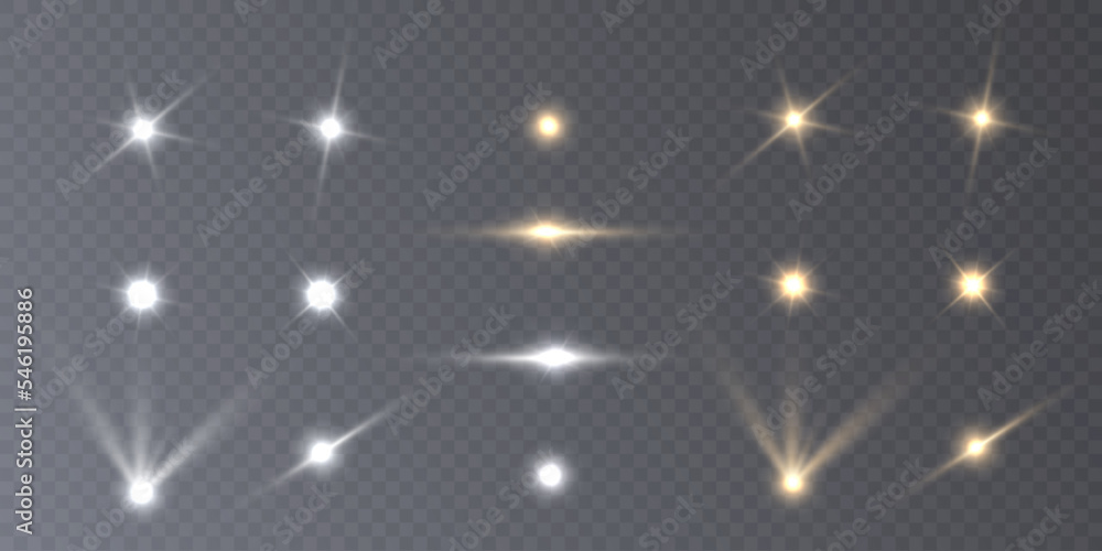 Glow of bright light effects of light on a transparent background ...