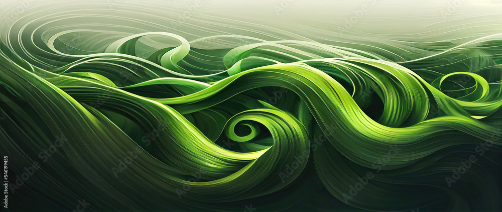 Abstract green twirly lines wallpaper Stock Illustration | Adobe Stock