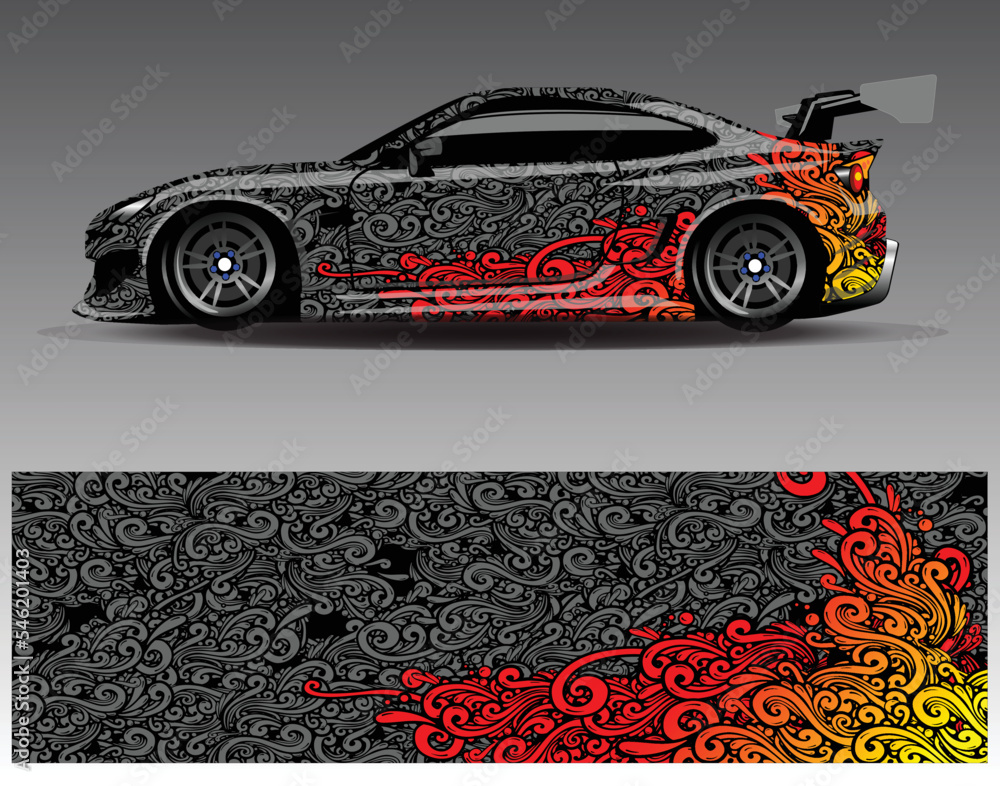 Car wrap design vector. Graphic abstract stripe racing background kit ...