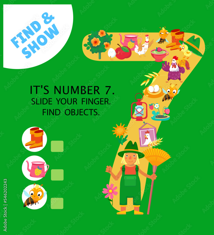 Learn The Numbers From 1 To 9 Puzzle Game For Children Find The 