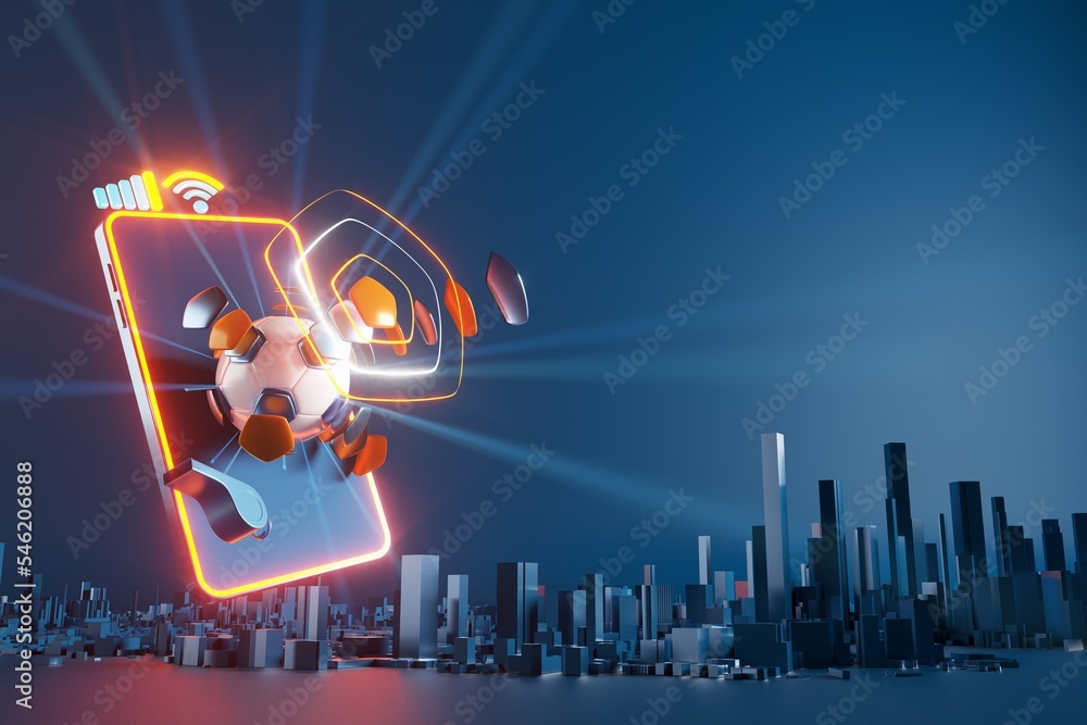 3d football object design. realistic rendering. abstract futuristic ...