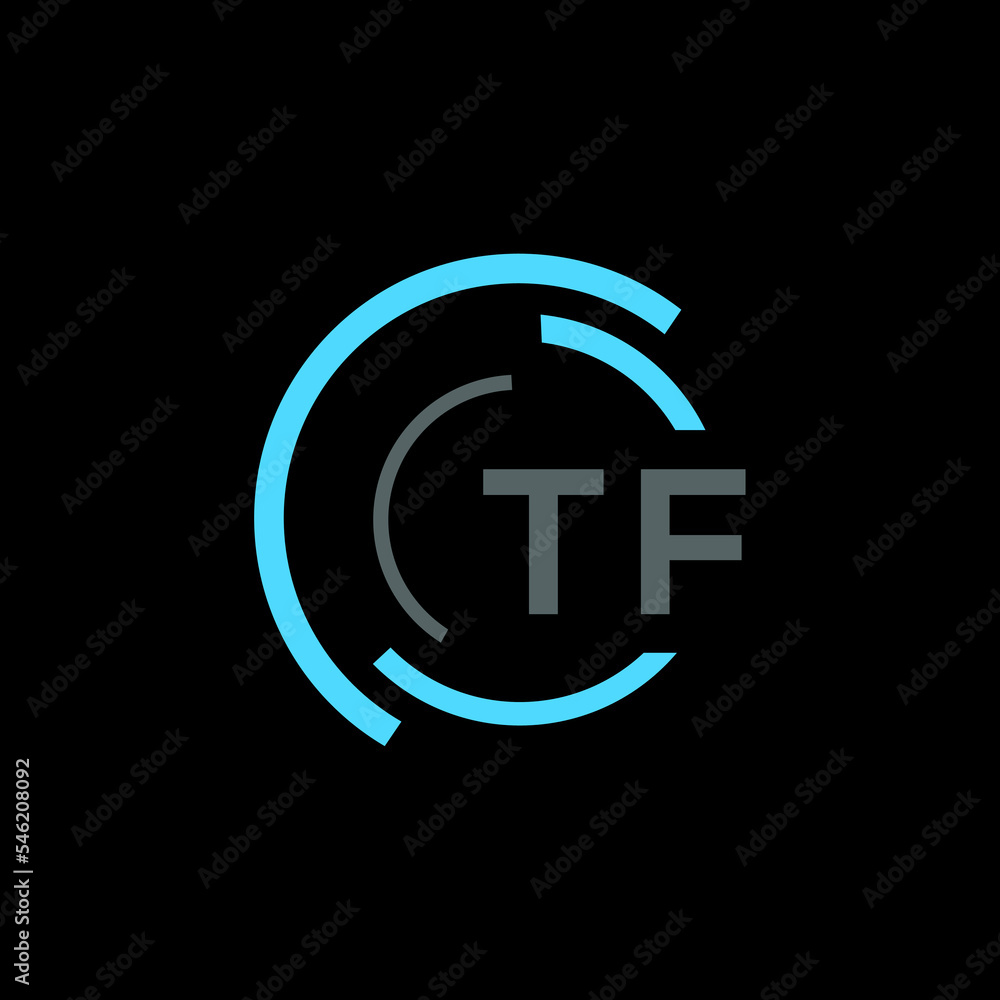 TF logo monogram isolated on circle element design template, TF letter ...