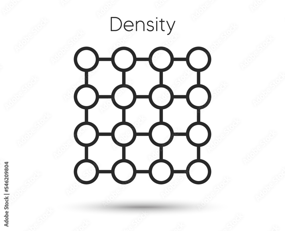 Density line icon. Gas particles grid sign. High porosity symbol ...