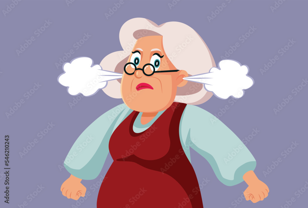Angry Old Woman Cartoon