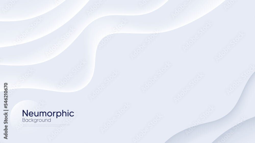 Neumorphic background with wavy layers. Minimal abstract paper 3d ...