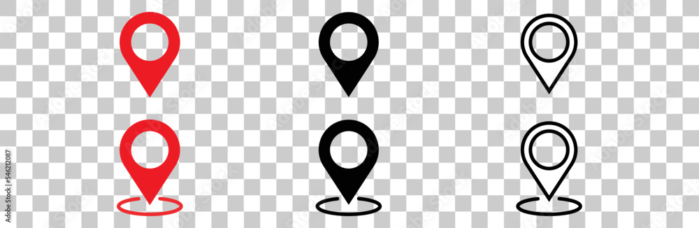 Vetor de Map pin icon. Map location icon. Simple map pin. Map marker pointer icon set. Modern ...