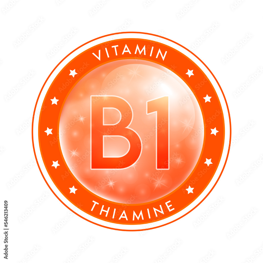 Water vitamin B1 drop label orange. Sign icon logo and badge. Isolated ...