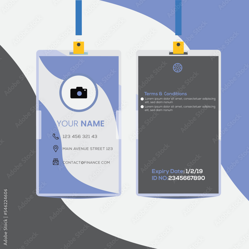 Abstract professional id card design templates Stock Vector | Adobe Stock