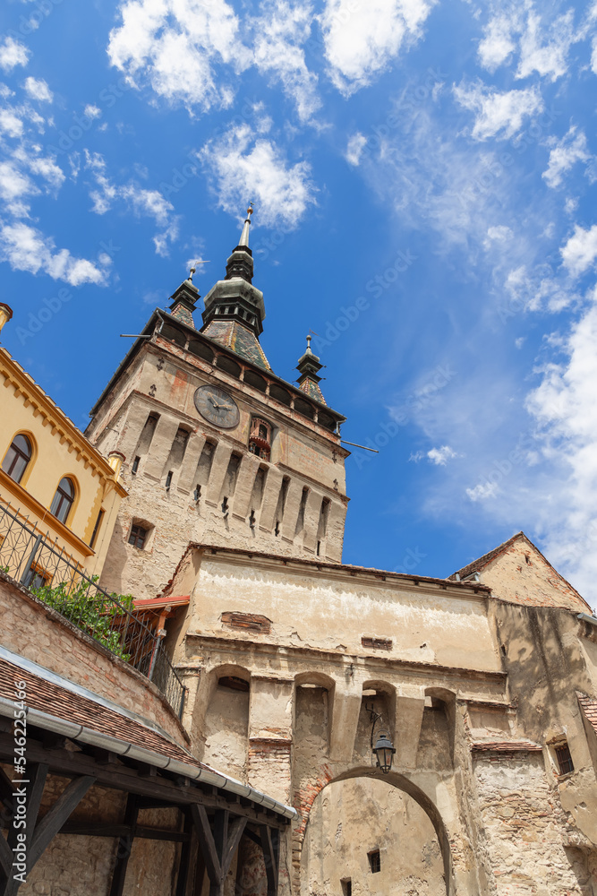 14th century ancient masonry wall with powerful gates leading to ...