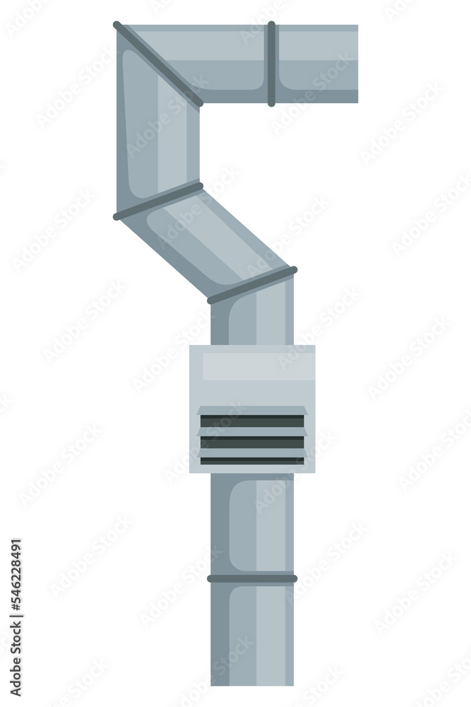 Ventilation pipe. Vent system element. Isolated cartoon part. Air ...