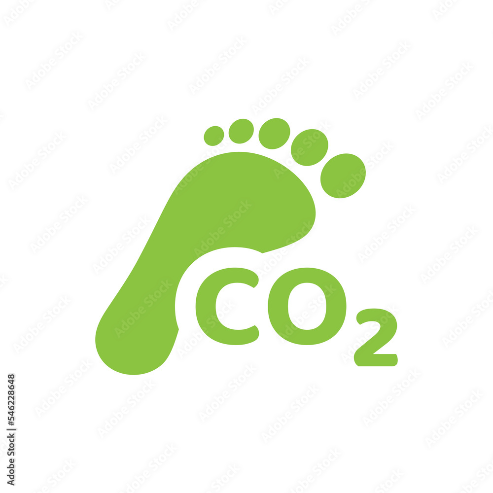 Co2 footprint vector icon. Carbon dioxide emissions filled symbol ...