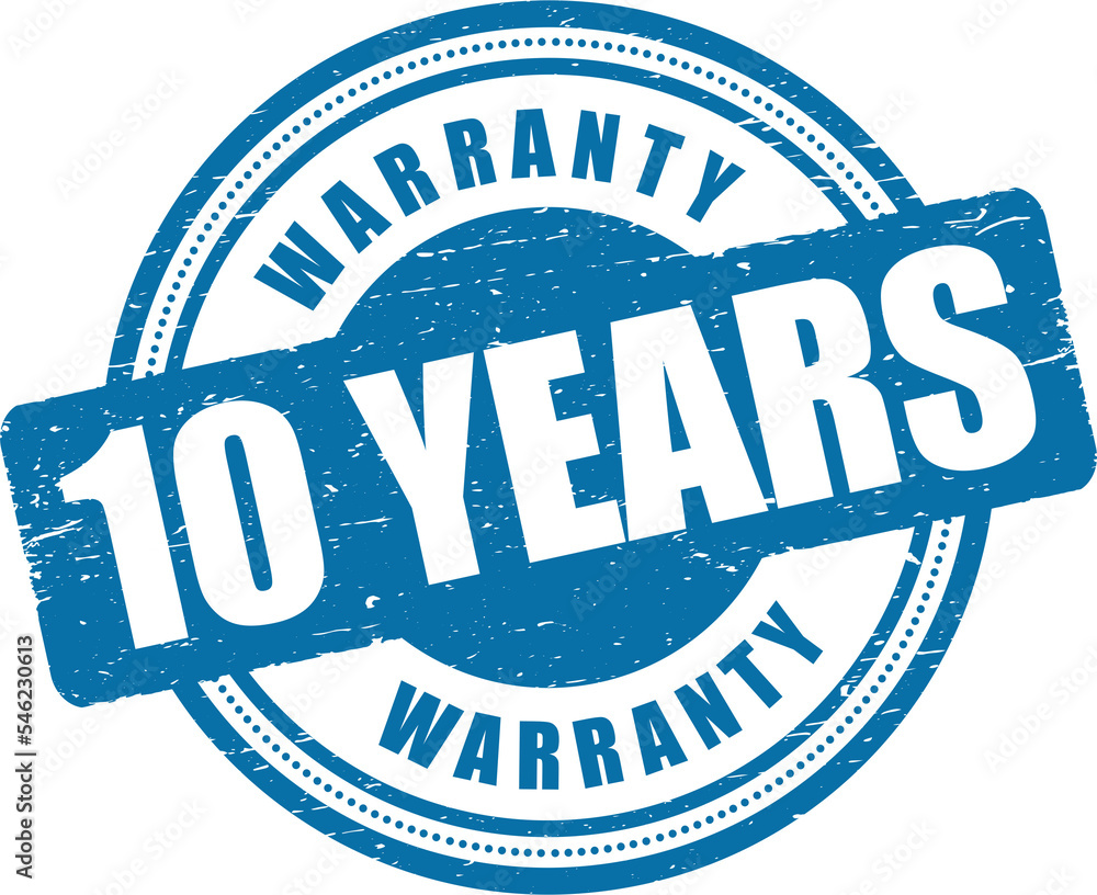 10 year warranty stamp badge isolated on white background. warranty ...
