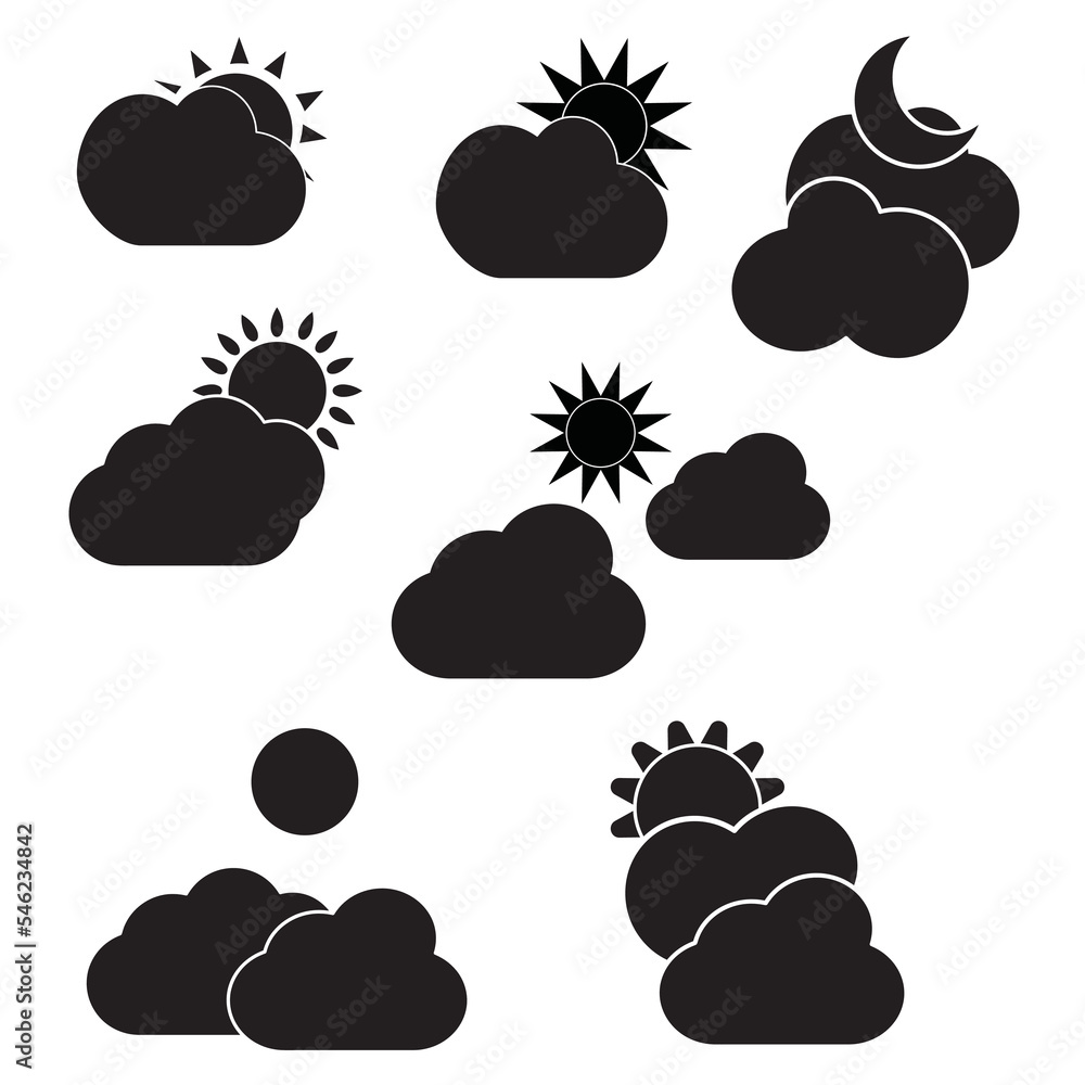 Set of modern weather icons. Flat vector illustration for Web, print ...