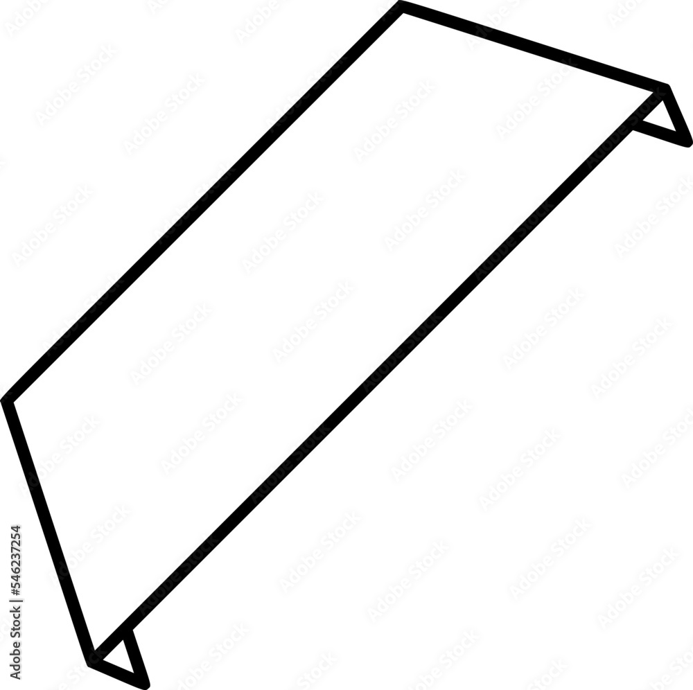 Black line label template banner vector illustration. Contour curved ...