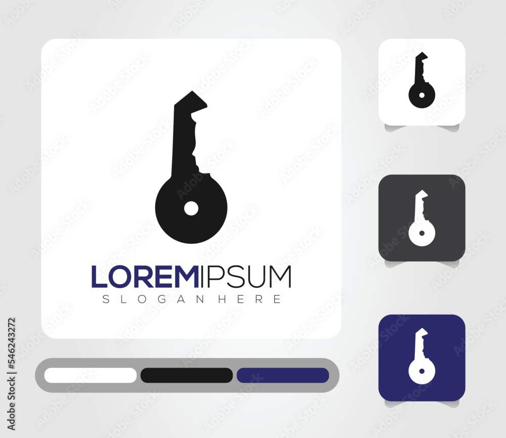 Key with man face logo design, password manager logo template Stock ...