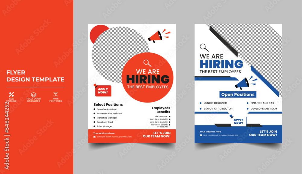 Hiring Job advertisement flyer design template, we are hiring poster ...
