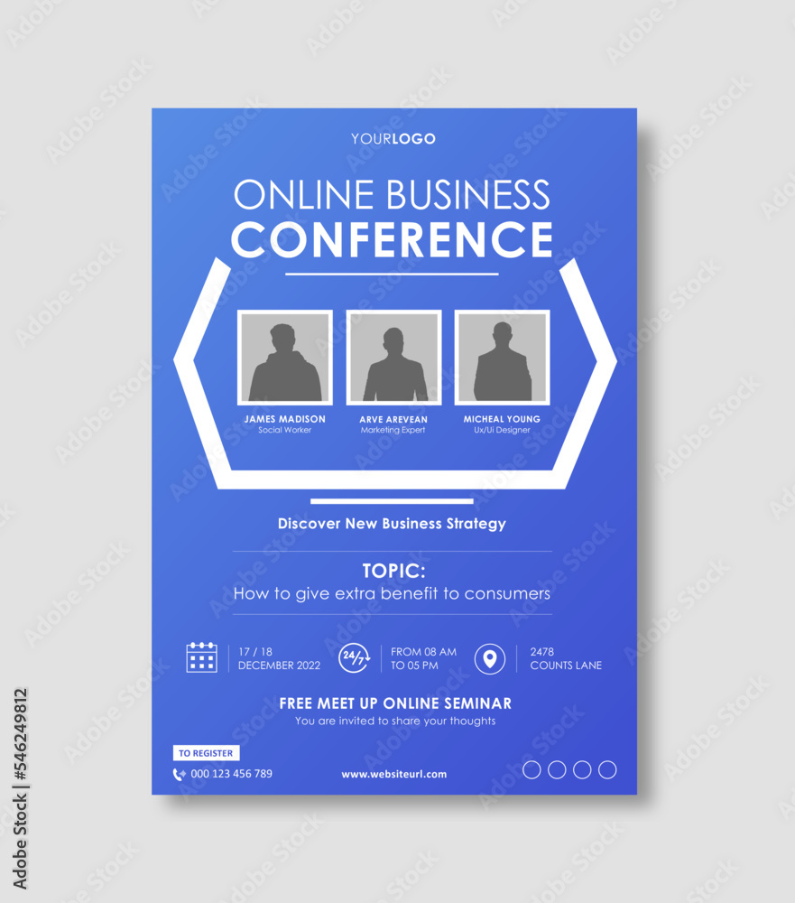 Business conference live meeting & event flyer template. Corporate ...