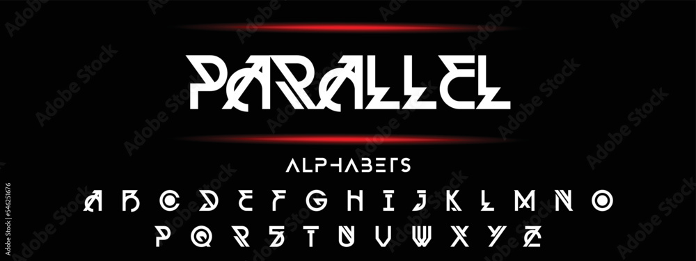 PARALLEL Minimal urban font. Typography with dot regular and number ...