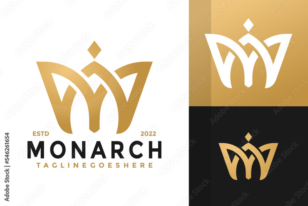 Vetor de Letter M Crown Elegant Logo Design, brand identity logos ...