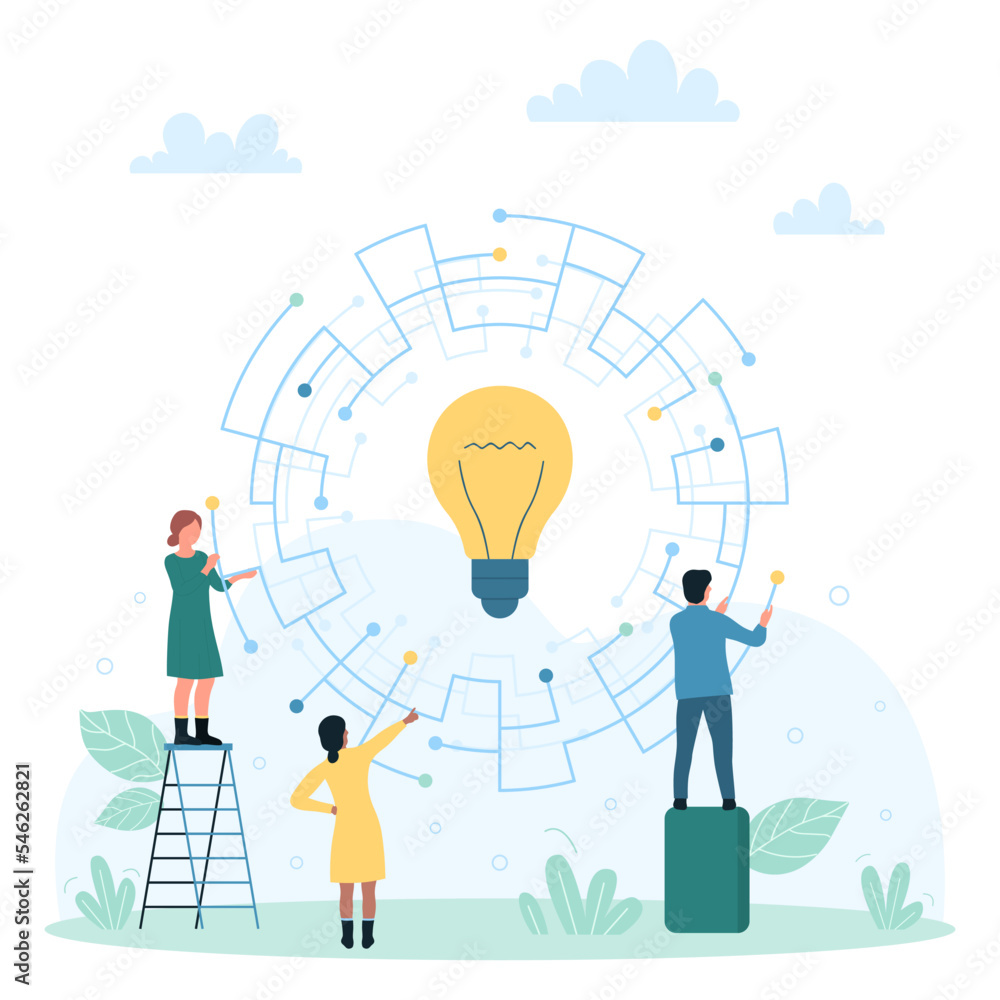 Business solution and innovation, digital technology vector ...