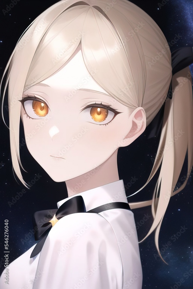 portrait of cream hair anime girl. Generative AI Technology Stock ...