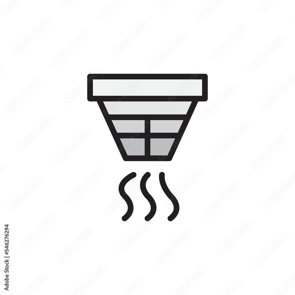 smoke detector outline icon. Elements of smoking activities ...