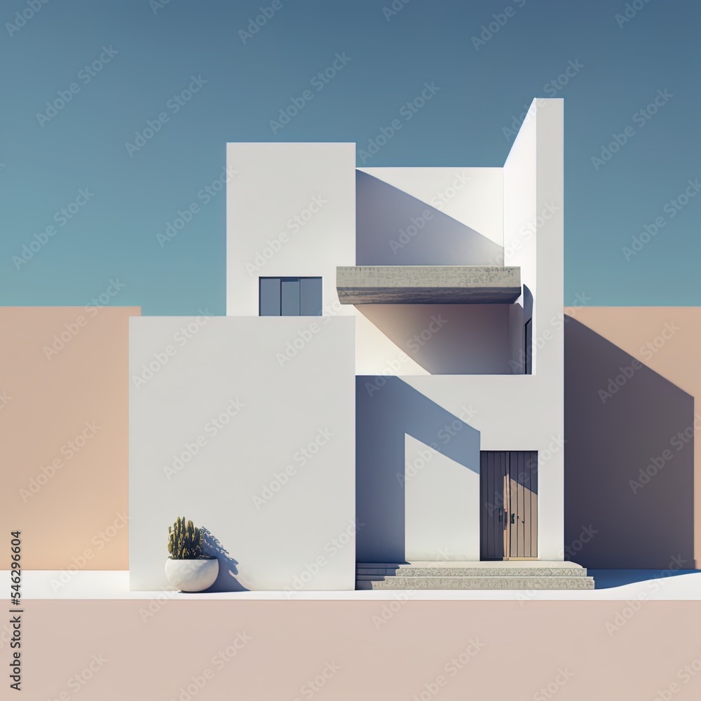 Minimalist facade design. 3D illustration Stock Illustration | Adobe Stock Minimalist facade design. 3D illustration Stock Illustration | Adobe Stock