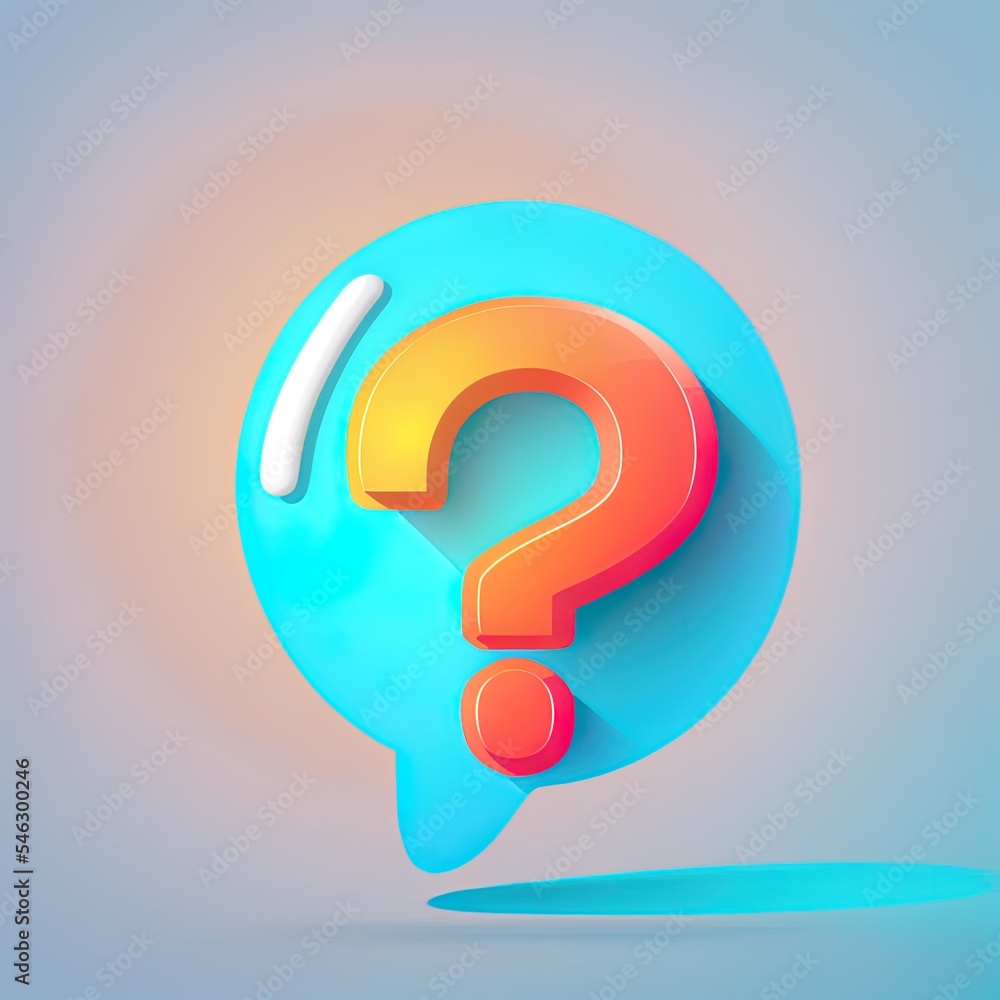 Speech bubble with question mark. FAQ, support, help concept. 3d 2r ...