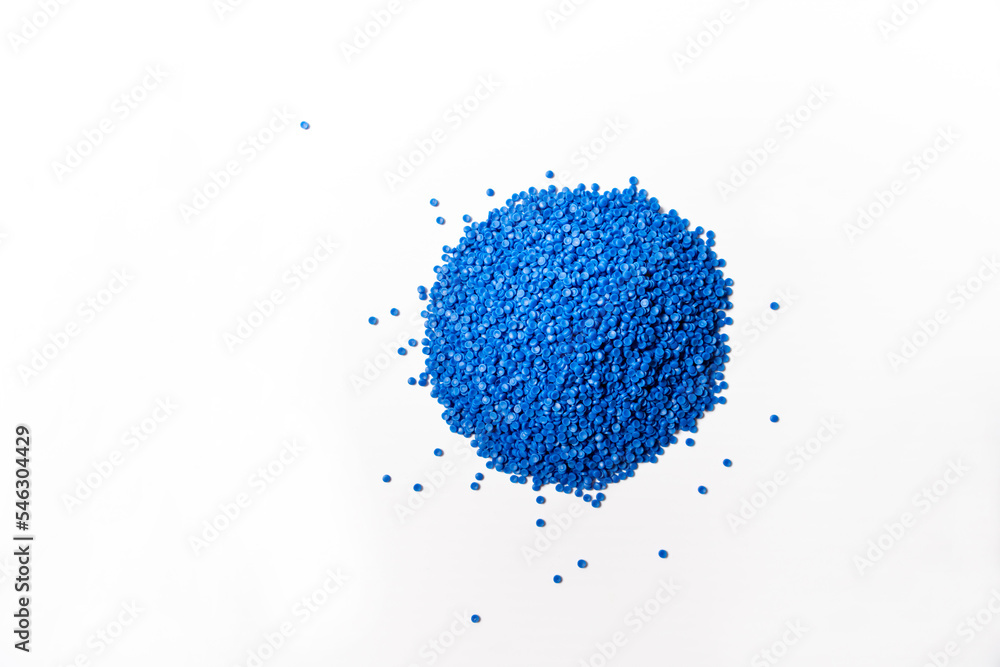 blue polymer on white isolate background in polymer and chemical ...