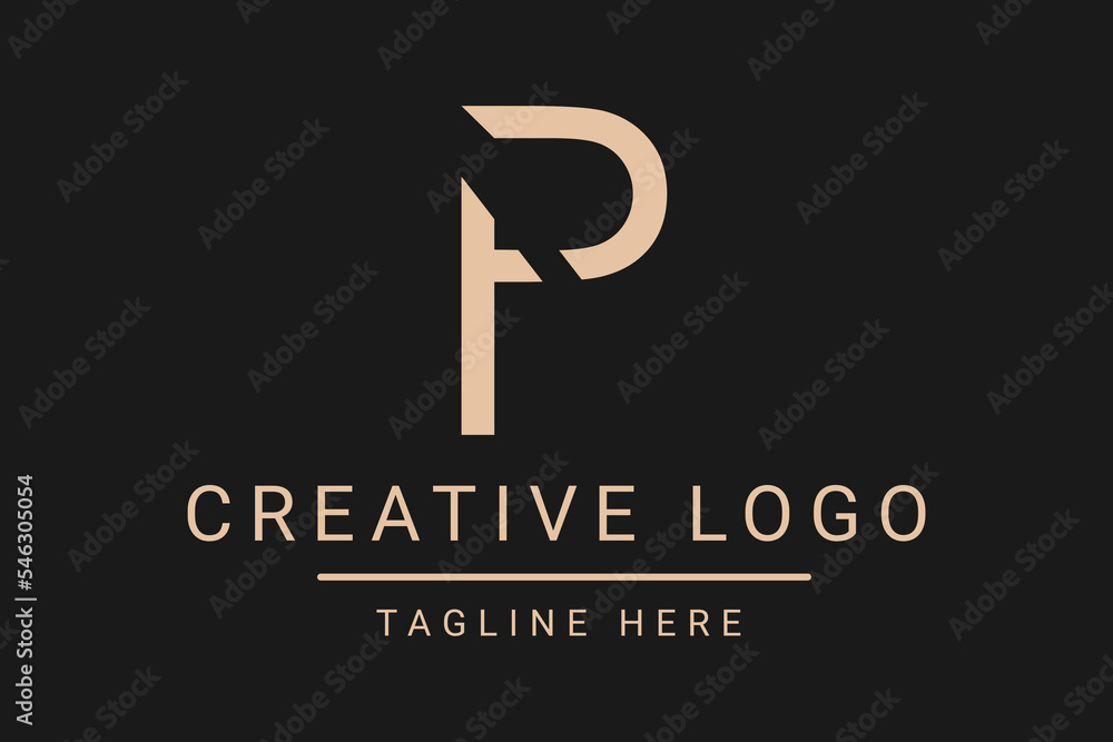 Modern creative letter P vector logo design. Minimalist P flat logo ...