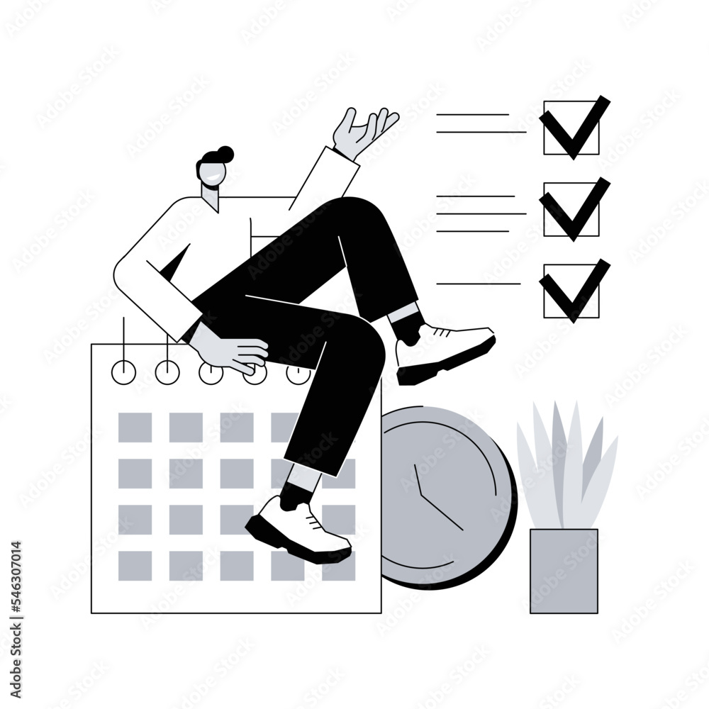 Set up daily schedule abstract concept vector illustration. Quarantine ...