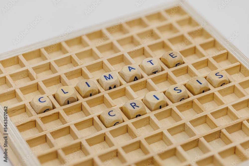 Foto de Closeup shot of a board word game, where the word made presents ...