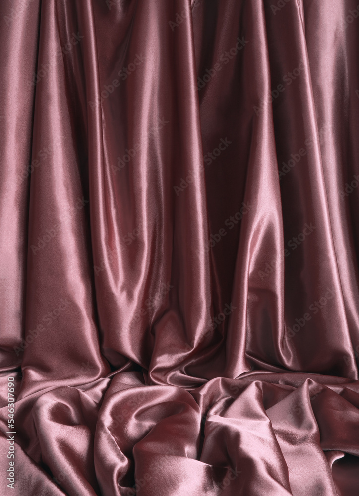 Elegant smooth claret red satin, silk fabric drapes. Luxurious cloth ...