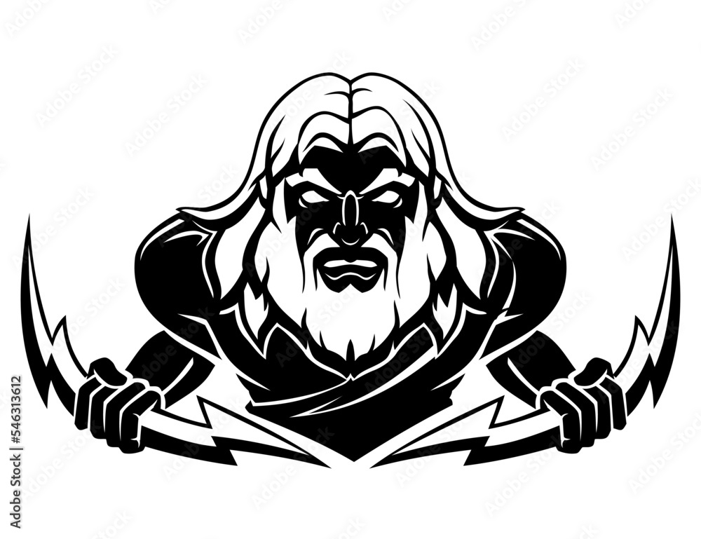 Poster Zeus Mighty Powerful, Greek Mythology Silhouette Design – Wall ...