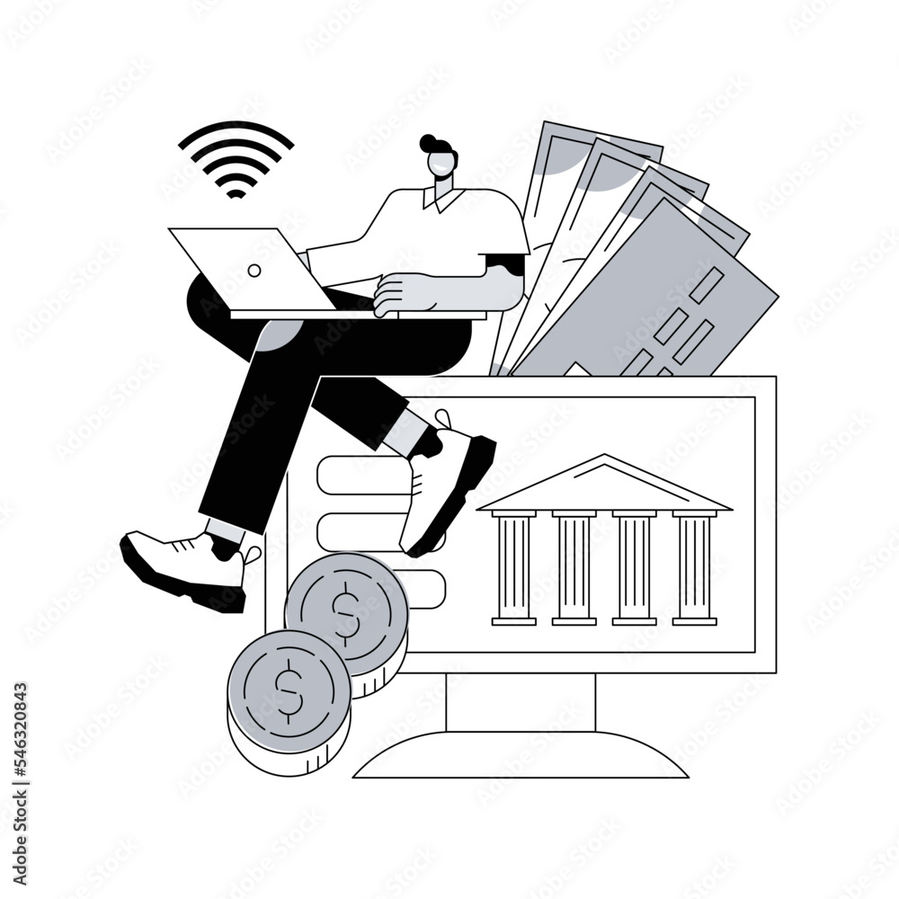 Open banking platform abstract concept vector illustration. Online ...