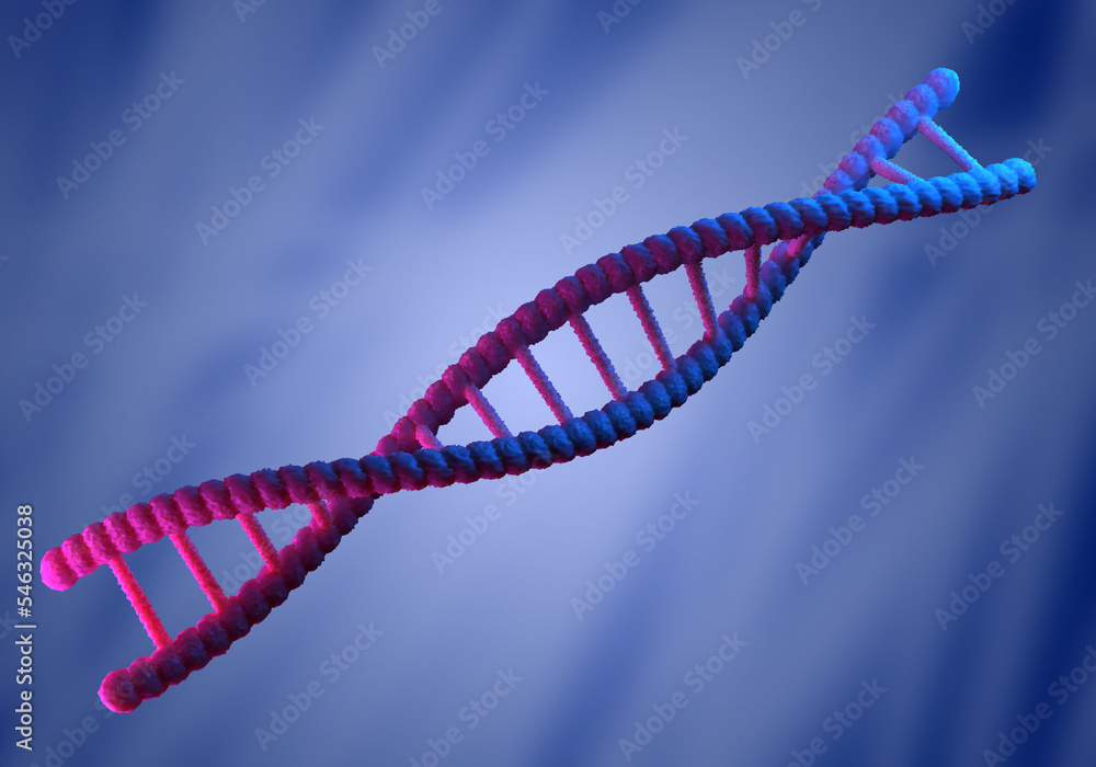 DNA chain. Helix of human genome. DNA cell in neon light. Concept of ...