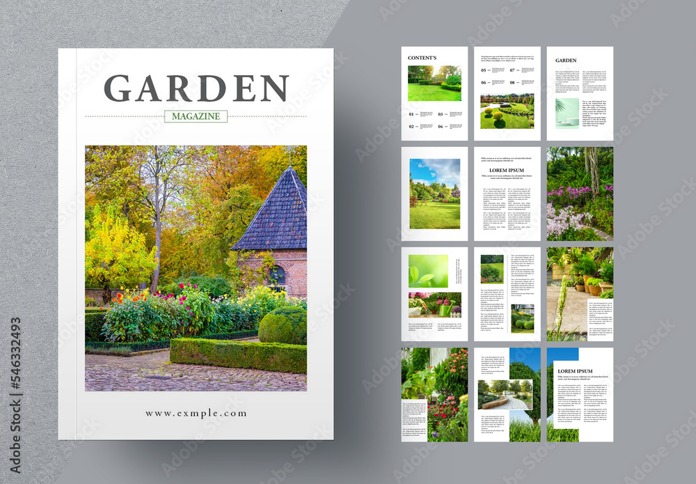 Garden Magazine Stock Template | Adobe Stock