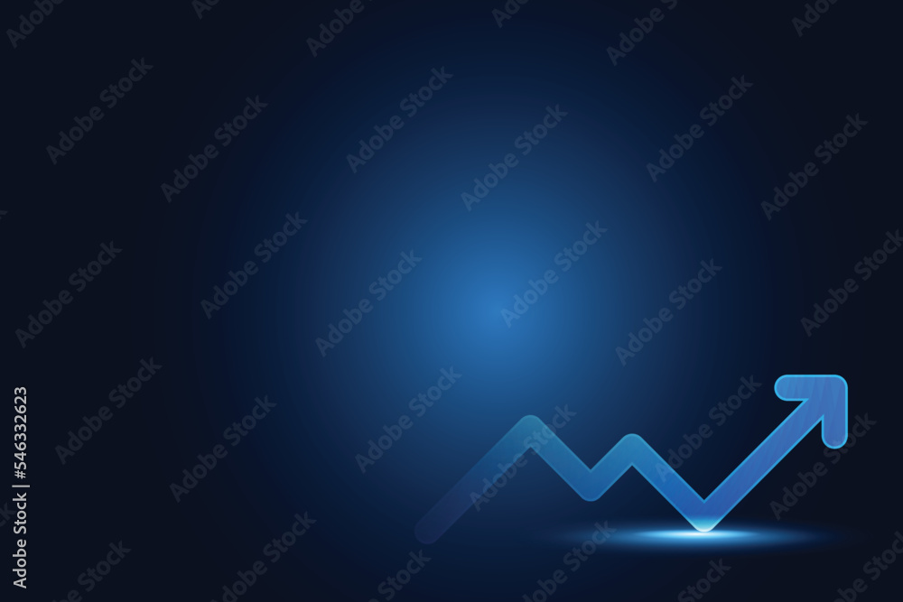 Futuristic raise arrow chart digital transformation abstract technology ...