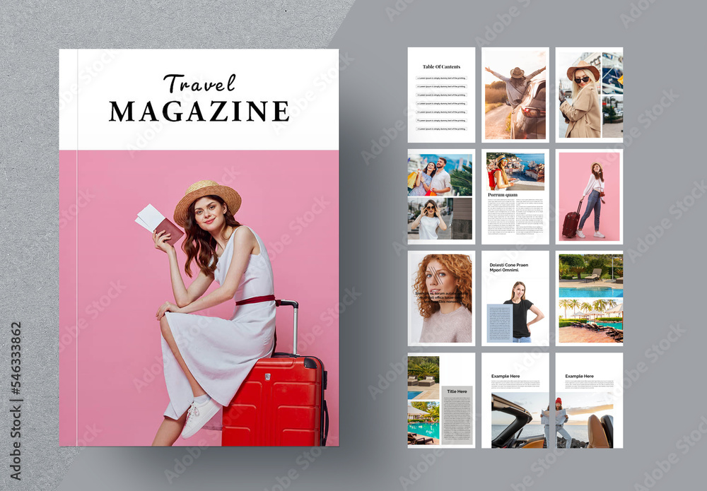 Travel Magazine Stock Template | Adobe Stock